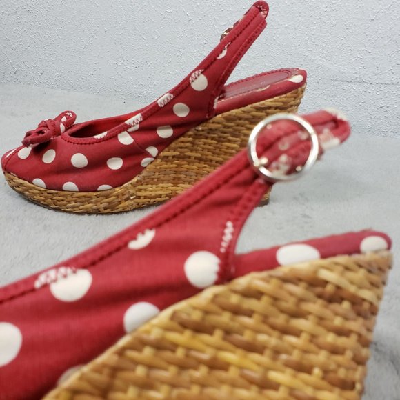 Seychelles | Shoes | Seychelles Red Polka Dot Open Toe Sling Back ...